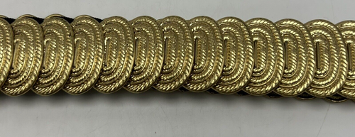 Vtg Medallion Waist Belt Gold Tone Metal Coin Concho Stretch Elastic ...