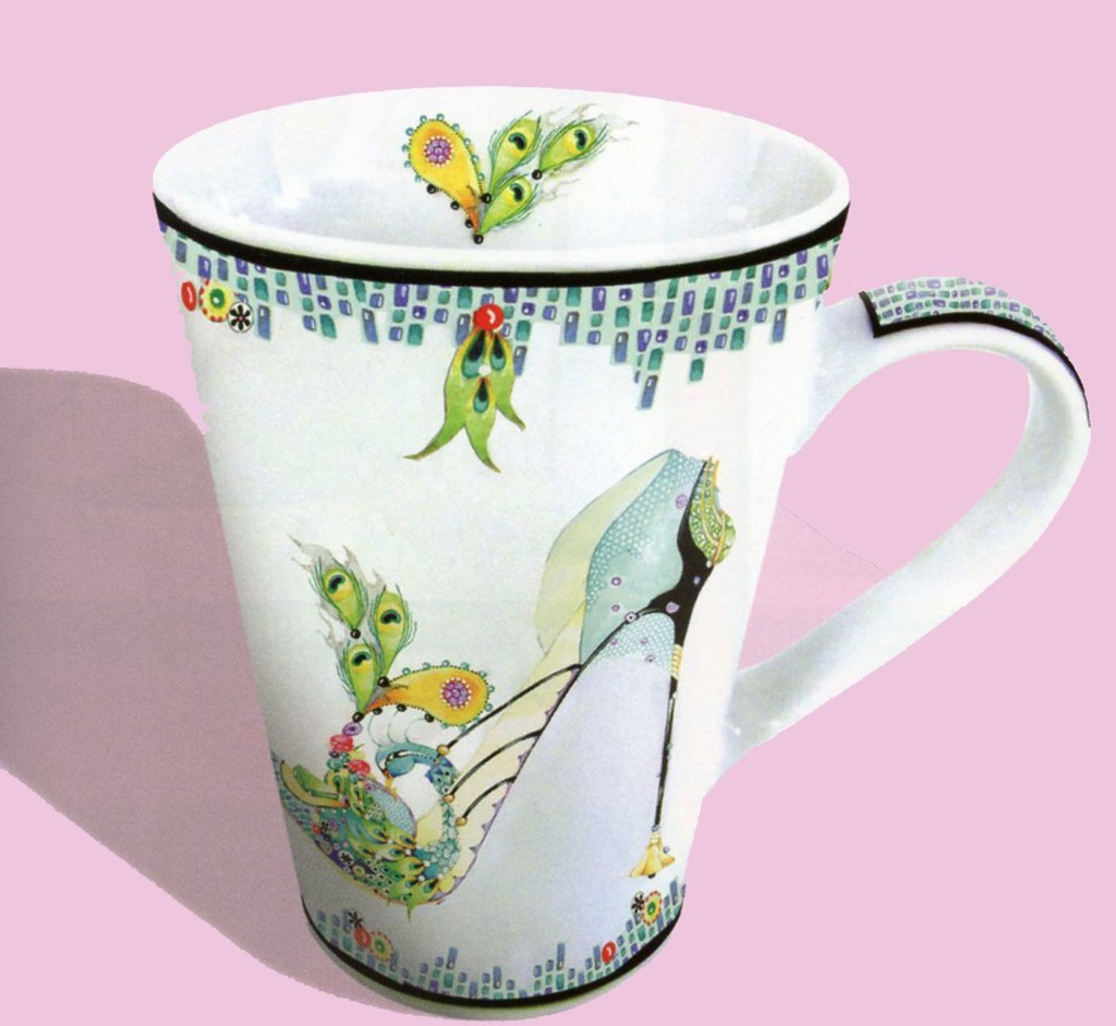 Cerulean Beauty Head Over Heels Stiletto Shoe Mug by Kate Fellows ...
