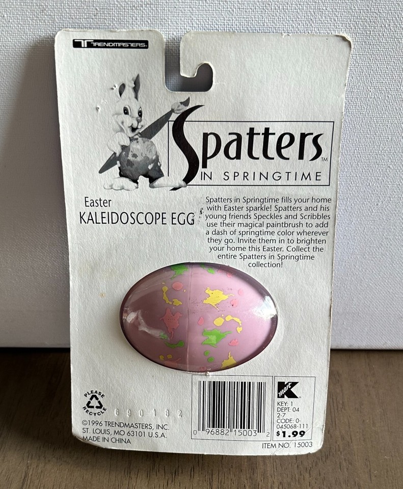 Spatters Easter Kaleidoscope Egg 1996 Easter Toy Trendmasters Pink in ...