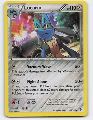 2016 Pokemon, Fates Collide, #63/124 Lucario, Holo Rare | eBay