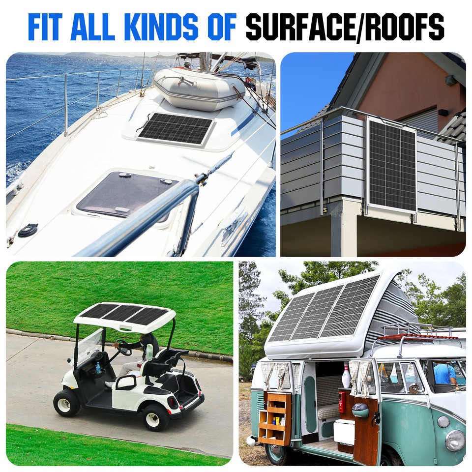 130W 260W High Flexible Mono Solar Panel Kit 12V Off Grid System RV ...