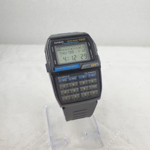 RARE VINTAGE CASIO DATABANK 150 CALCULATOR DBC-150 MEN'S WATCH NEW ...
