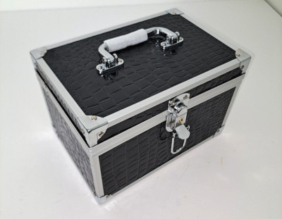 Durable Grey/Black Textured Metal Storage Case with Multi-Compartment ...