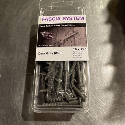 DECKFAST Fascia 1 7/8” Dark Gray #53 Epoxy Coated 100 Pcs. T20 Bit Incl ...