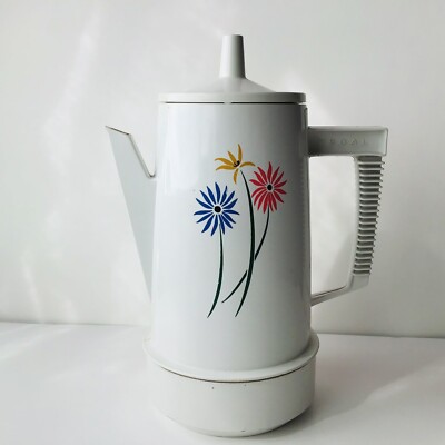 Regal Poly Perk Flowers Electric Automatic Percolator Coffee Pot 4-8 ...