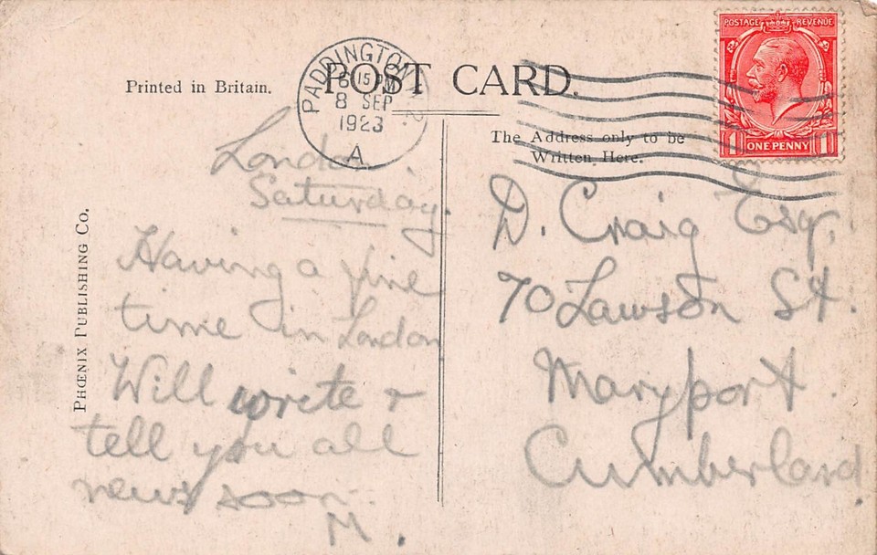 POSTCARD - LONDON - EUSTON HOTEL - PHOENIX - POSTED 1923 | eBay UK