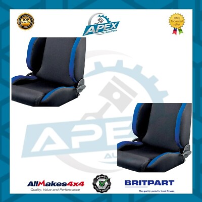 R100 Seat Black-Blue Cloth For Land Rover Defender 90/110 - Part No 2x ...
