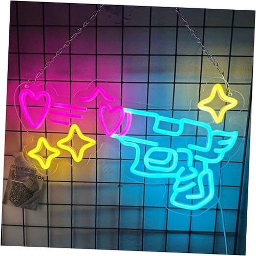 Valentine's Day Neon Sign Love Gun LED Light Wall Decor Gift Suitable ...