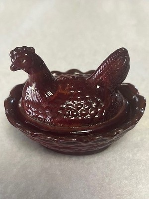 Boyd Glass Hen on Nest Chick Salt – Bermuda # 63 Old ! | eBay