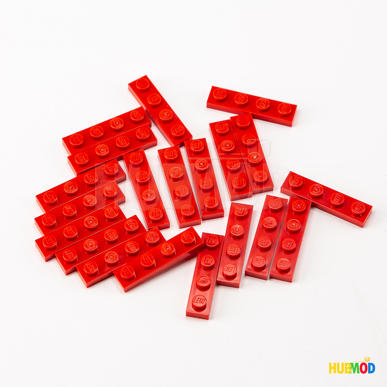 Lot of 20 Genuine LEGO Red Plate 1x4 3710 Building Bricks Blocks Parts ...
