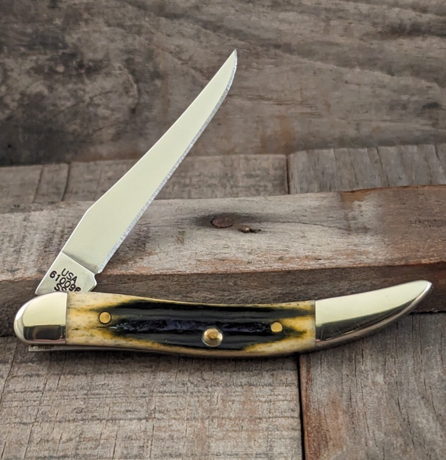 2011 Case XX CCC Olive Green Jigged Bone 3" Tiny Texas Toothpick 610096 ...