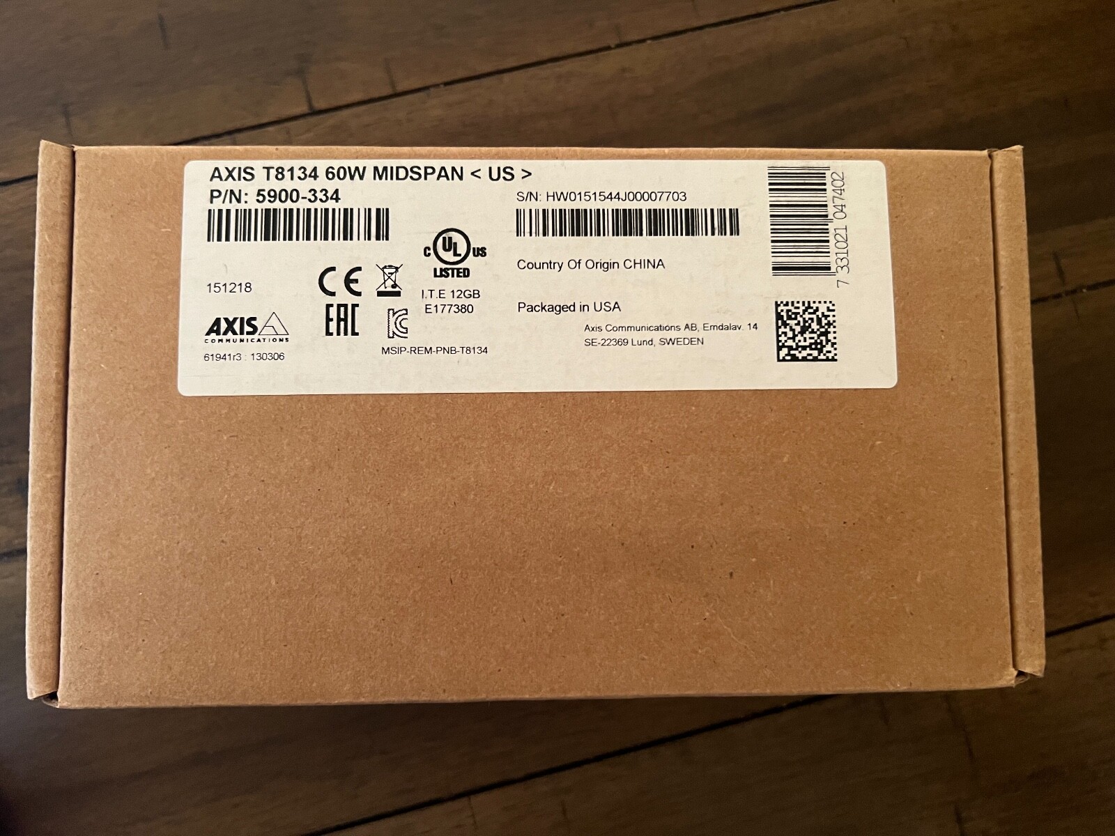 Axis Communications T8134 60 W Midspan (5900-334) for sale online | eBay