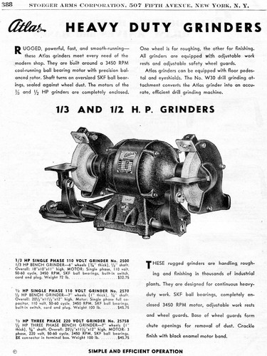 1946 Print Ad of Atlas Heavy Duty Grinder | eBay