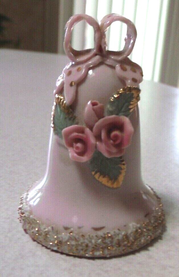 VINTAGE NORCREST FINE CHINA PINK ROSE BELL 2 3/4 INCH TALL | eBay