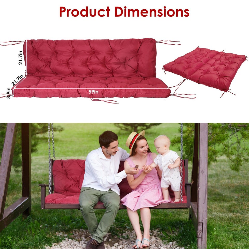 Swing Bench Cushion Replacement Outdoor Porch Swing Cushions Waterproof ...