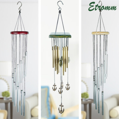 Wind Chimes Large Deep Tone Chapel Bells 12 Tubes Outdoor Garden Home ...