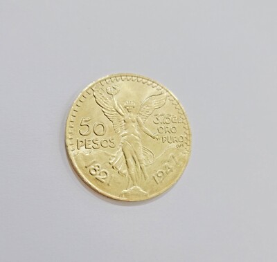 Centenario Coin Custom Solid 10k Yellow Gold 50 Pesos 1947 Mexico ...