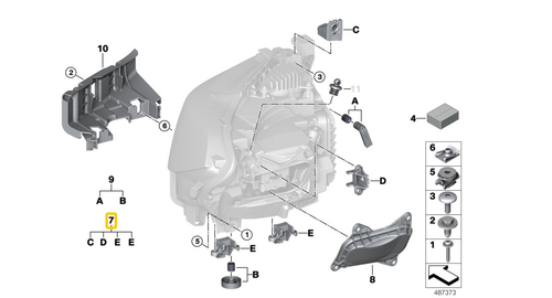 Genuine BMW 2' F22 F23 F87 M2 LCI Set Of Mounts For Headlights ...