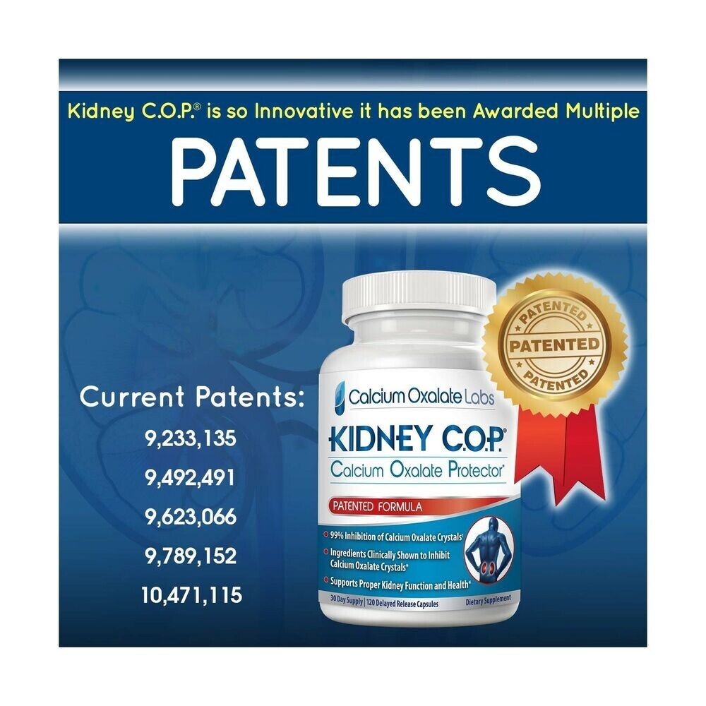 Kidney COP Calcium Oxalate Protector 120 Capsules Patented Formula High ...