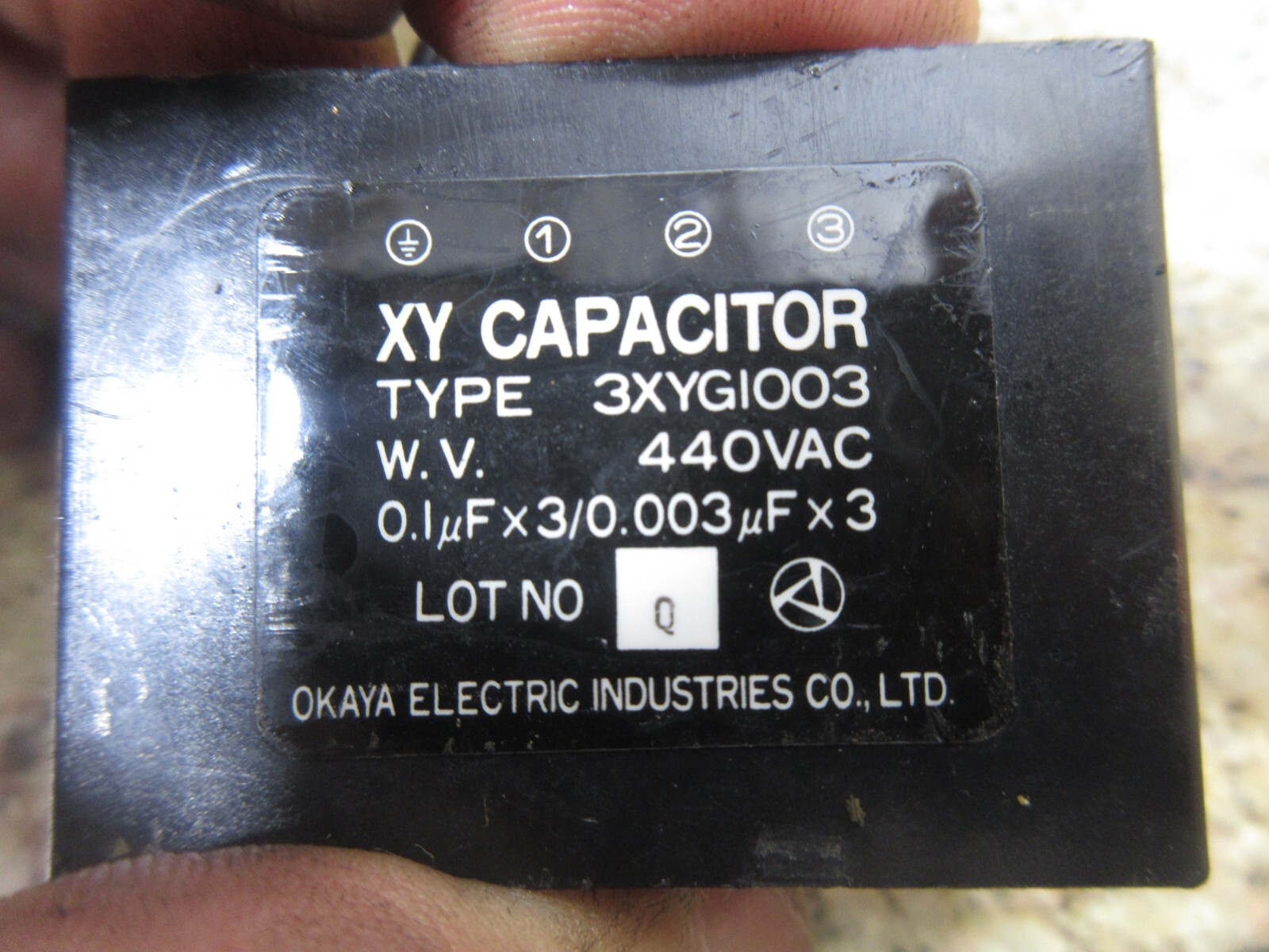 OKAYA XY CAPACITOR 3XYG1003 440VAC LOT NO Q | eBay Australia
