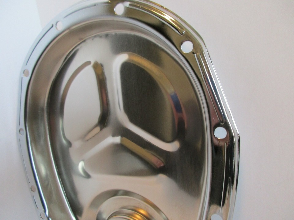 SMALL BLOCK CHEVY CHROME TIMING CHAIN COVER sbc 283 327 350 #4932 | eBay