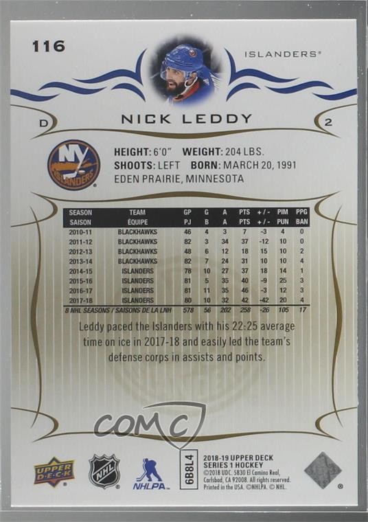 2018-19 Upper Deck Silver Foil Nick Leddy #116 | eBay