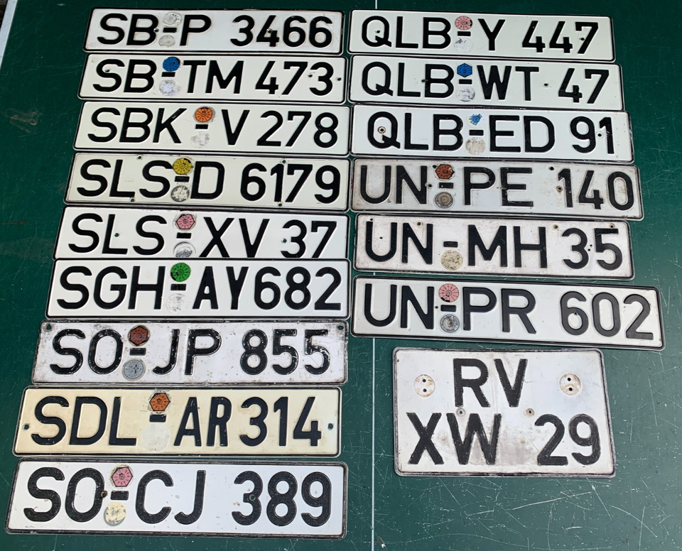 Used collectable -LICENSE NUMBER PLATES - GARAGE DISPLAY / MAN CAVE ...