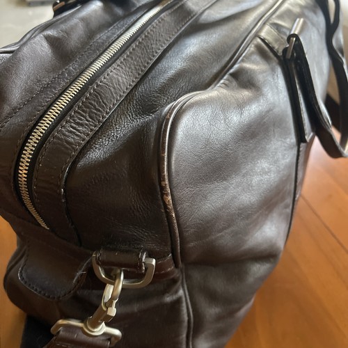 JACK SPADE Brown Genuine Leather Weekender Travel Duffle Bag | eBay