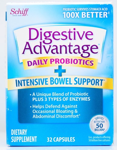2PK Schiff Digestive Advantage Probiotic BC30 Intensive Bowel Support ...