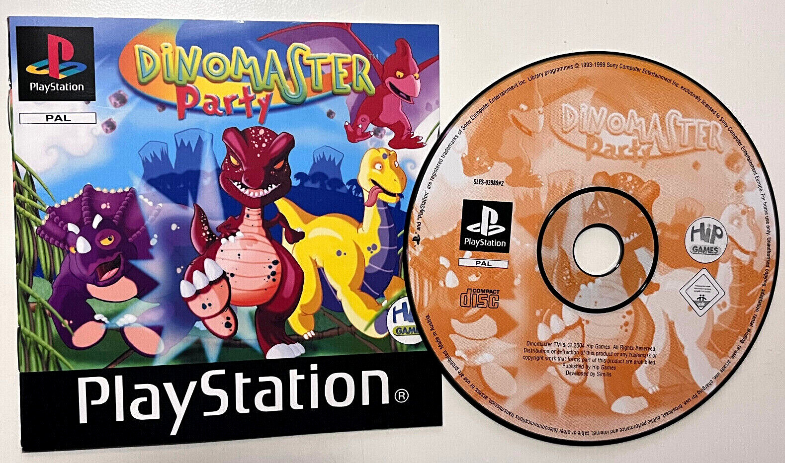 DINOMASTER PARTY Dinosaur Game PS1 Sony Playstation 1 pal disc & Manual ...