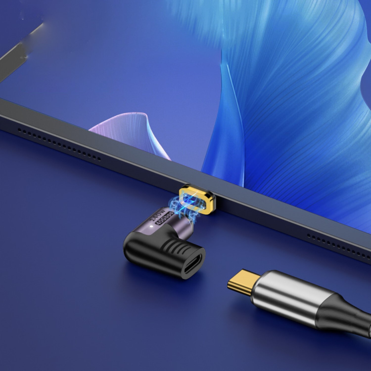 140w 40Gdps L-shape USB Type C TO USB C Charging Converter Charger ...