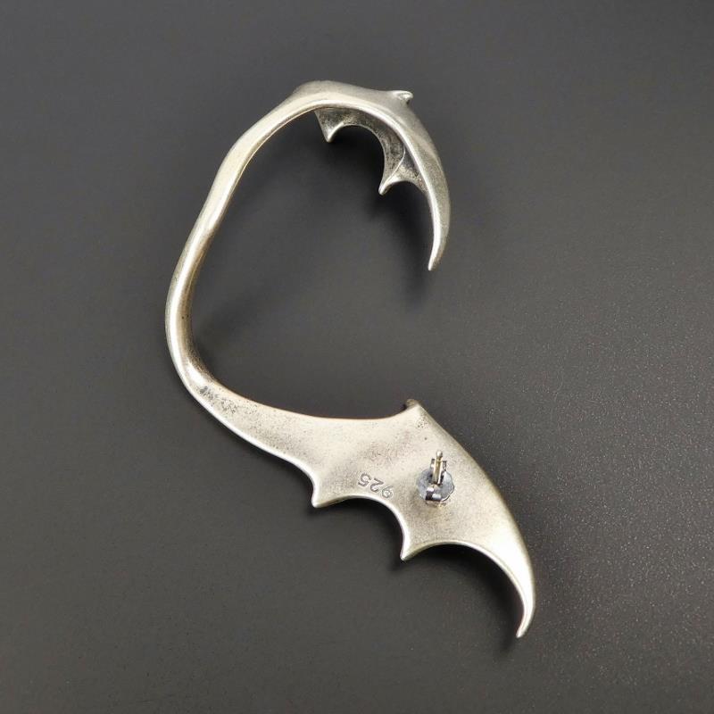 SINGLE LEFT Sterling Silver Large Vampire Bat Wing Earring Ear Cuff ...