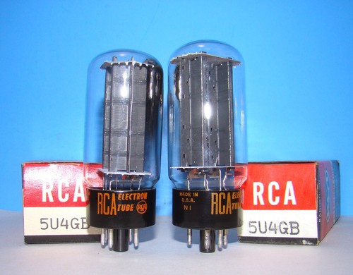 5U4GB 5AS4A NOS RCA radio audio amplifier vacuum tubes 2 valves tested ...
