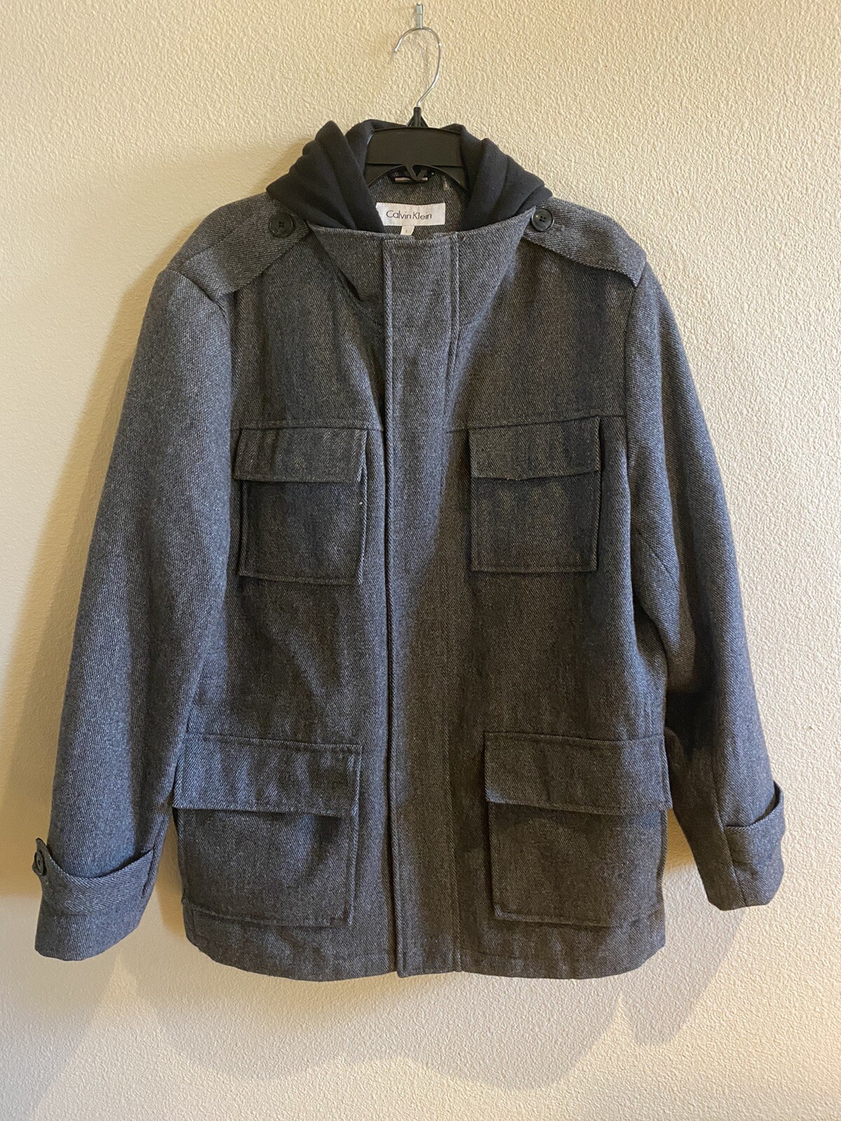 Michael Kors Gray Grey Thick Insulated Wool Jacket Me… - Gem