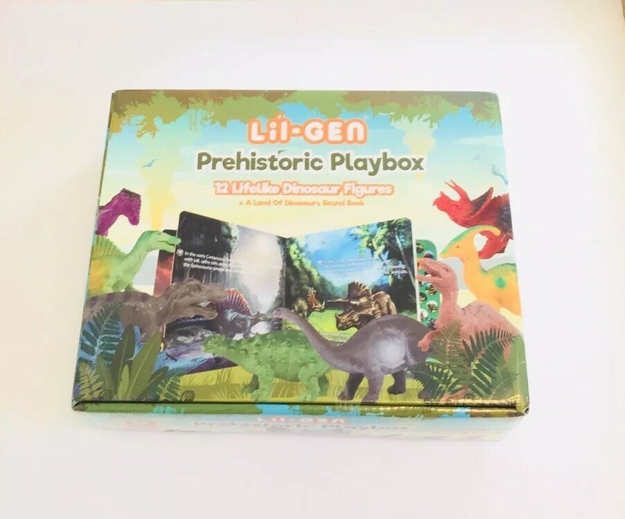 Li'l-Gen Prehistoric Playbox 12 LifeLike Dinosaur Figures + Dinosaurs ...