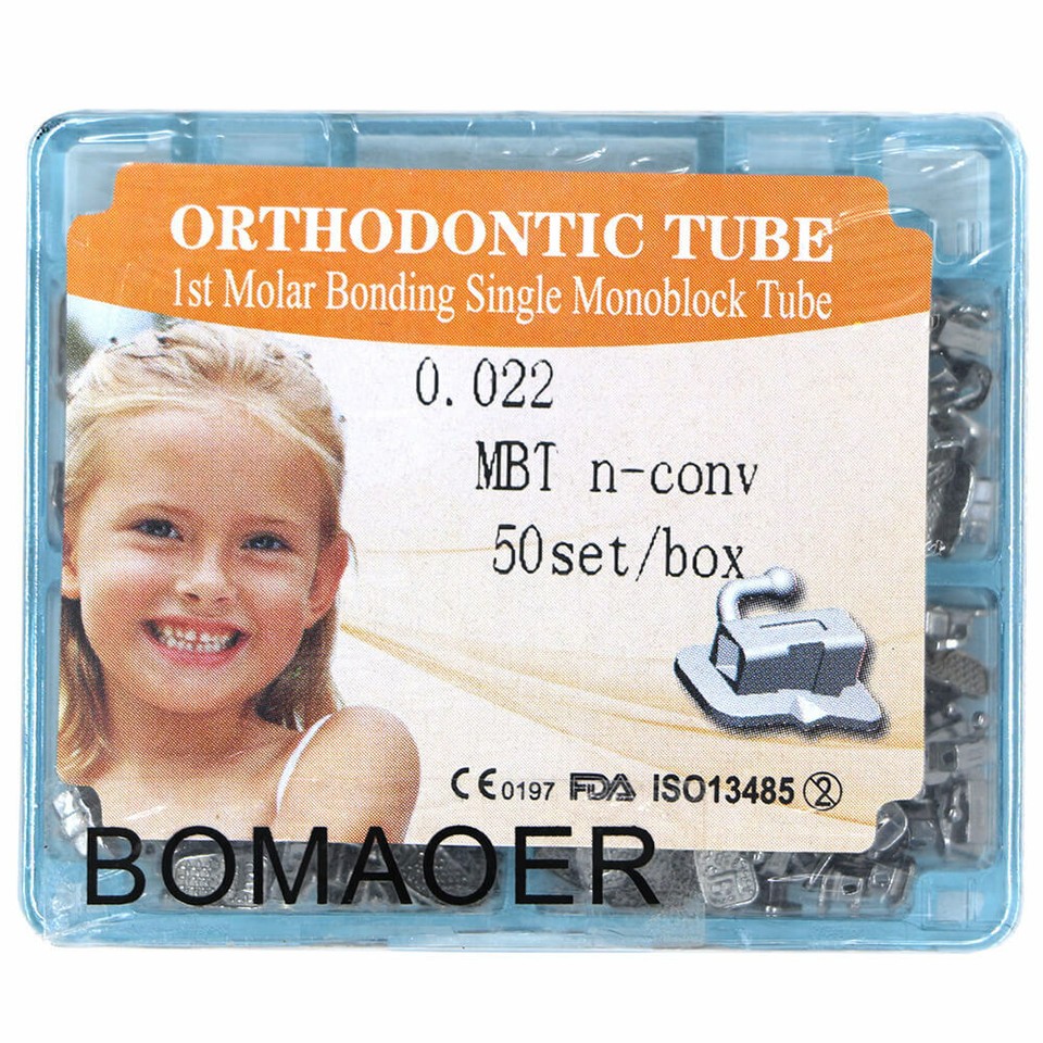 1-5 Box Dental orthodontic bonding Monoblock buccal tube 1st molar 022 ...