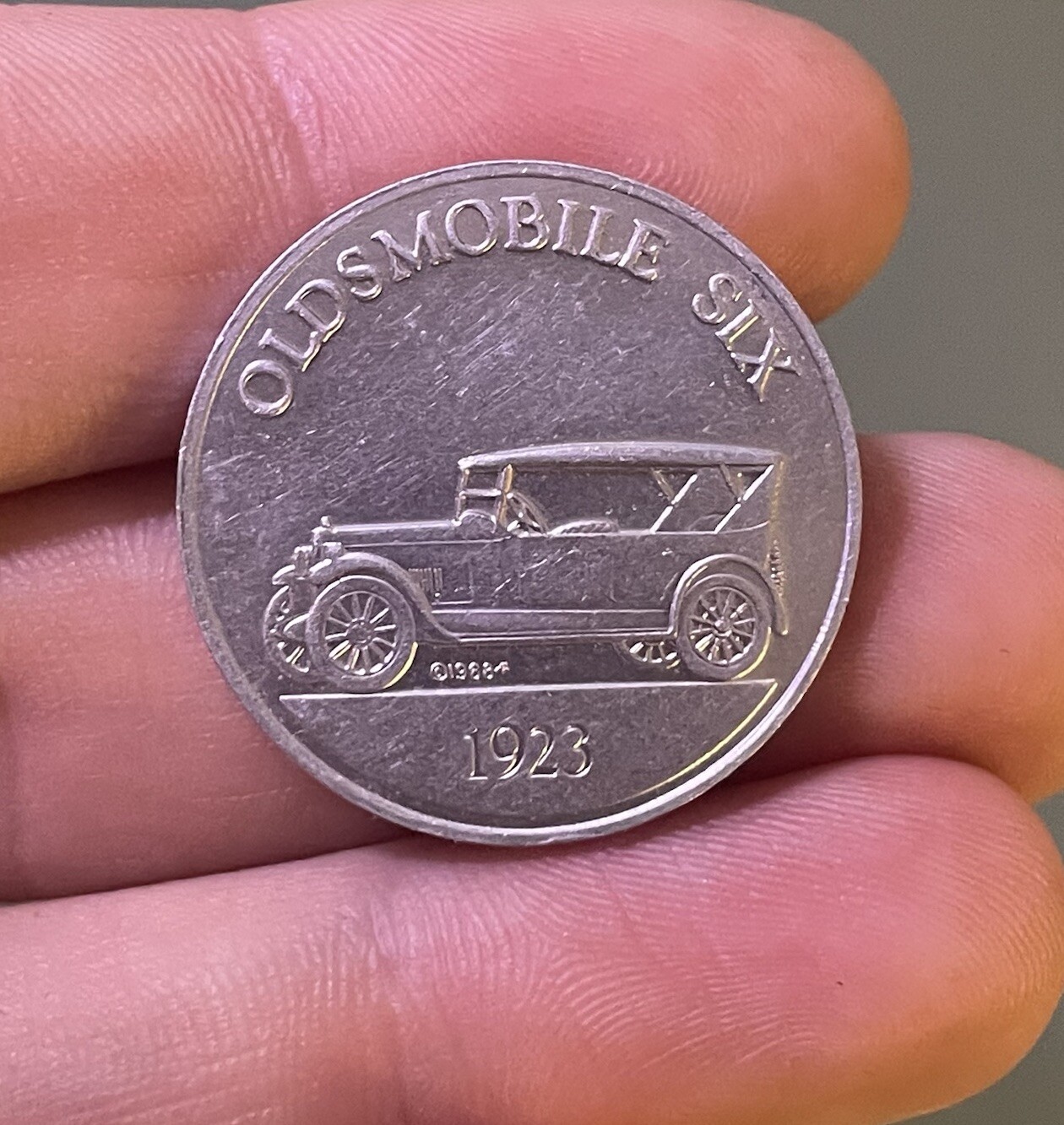 Vintage TOKEN OLDSMOBILE SIX SUNOCO DX ANTIQUE CAR COIN GAME SERIES 1 ...