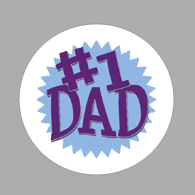 x24 Round Number One 1 Dad Stickers Fun Father's Day Novelty Gift ...