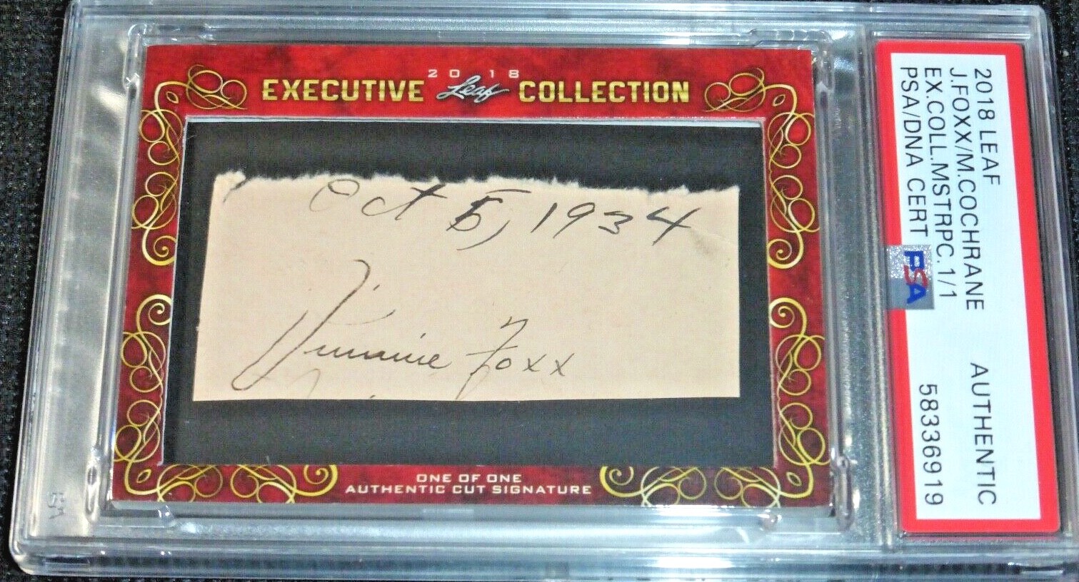 2018 Leaf Jimmie Foxx & Mickey Cochrane Auto Signed Cut #d 1/1 ...