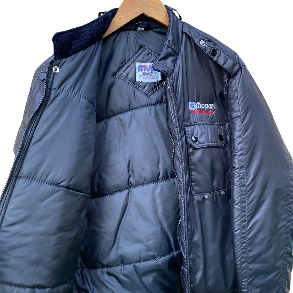 Vintage MVP MOPAR Direct Connection Bomber Jacket Mens Large Black ...