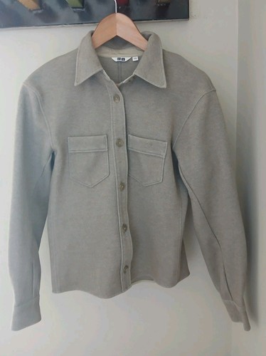 Uniqlo U Jersey Double Pocketed Button Down Shacket Shirt Size Small ...