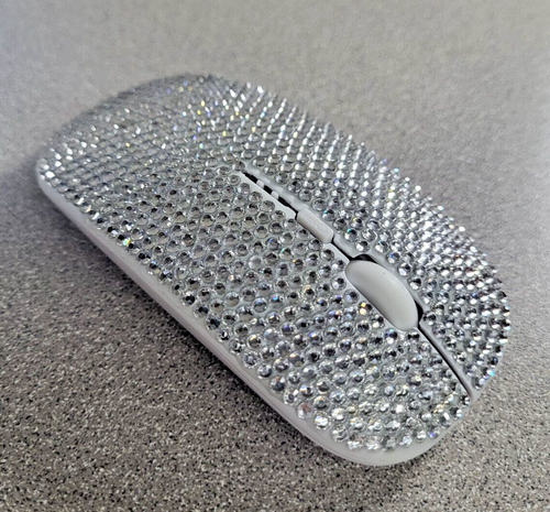 Bling Wireless Mouse Sparkly, Silver Rhinestone Glitter Computer Mouse ...