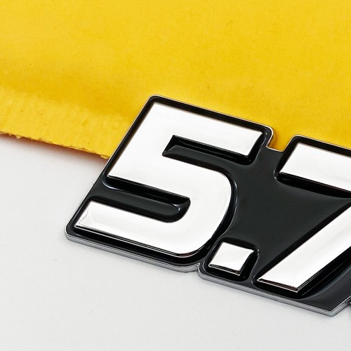 3D Black Metal 5.7L Engine Emblem Logo V6 V8 Fender Trunk Sport Chrome ...