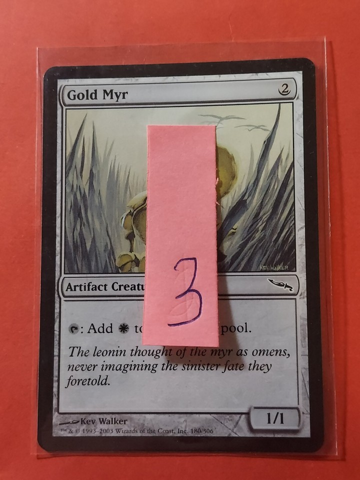 2003 Magic The Gathering Mirrodin #180 Gold Myr, C, NF, Arti. Crea ...