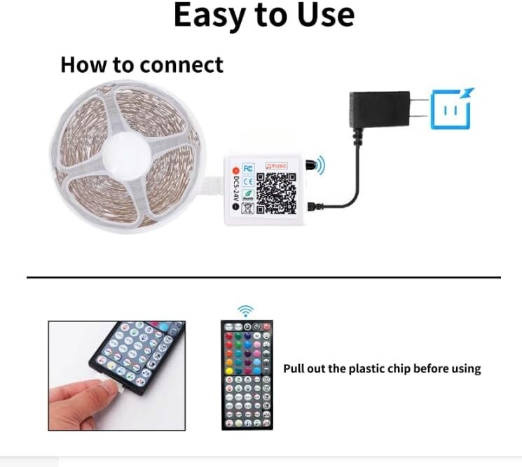100Ft LED Strip Lights, Smart Light with App Remote Control, RGB LED ...