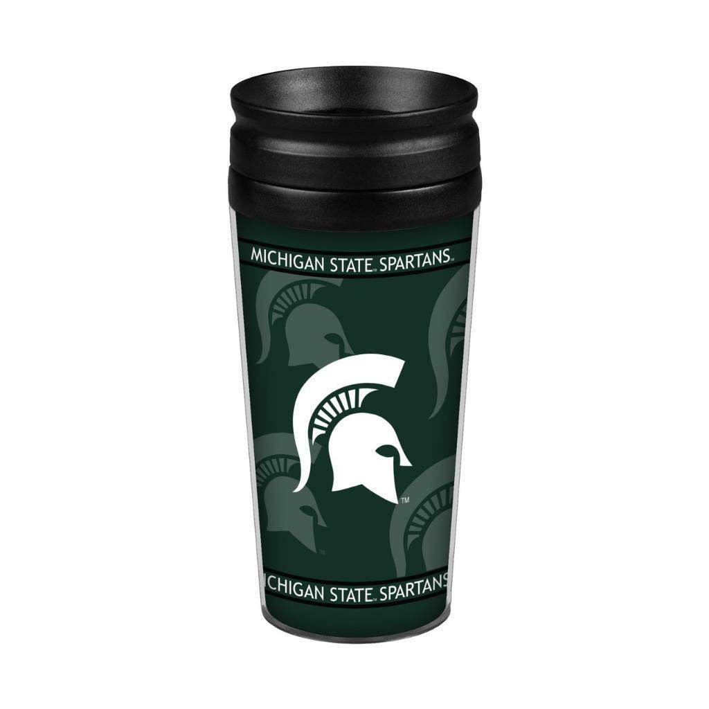 Michigan State Spartans 14oz Full Wrap Travel Mug [NEW] NCAA Tumbler ...