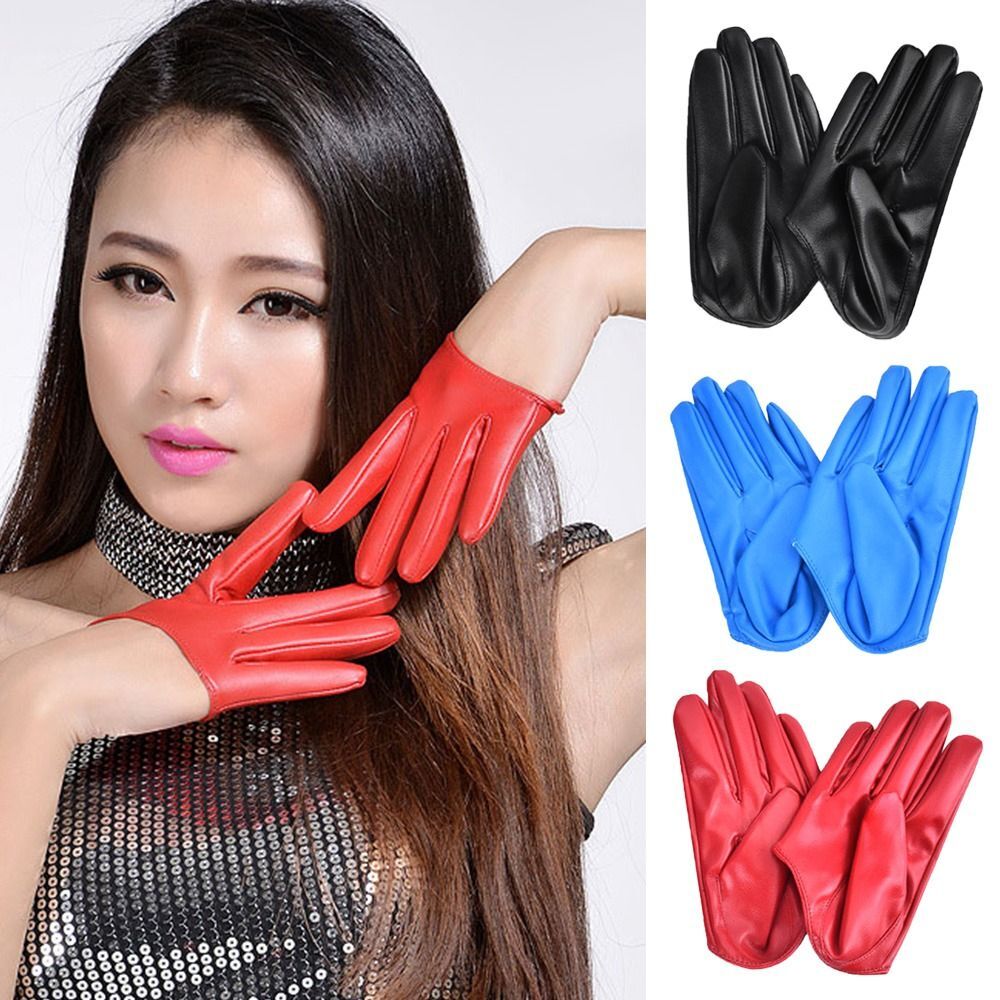 Cosplay Mittens Five Finger Gloves Ladys Driving Dress PU Leather ...