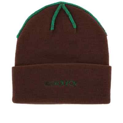 NWT Unisex Corduroy Inside Out Beanie $20 brown green knit embroidered ...