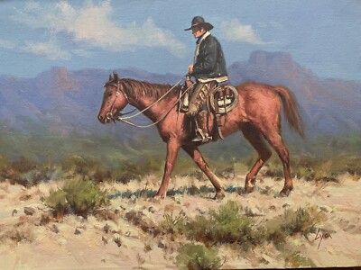 Harold Lloyd Lyon (1930-2020) Original Canvas Oil Painting Western ...