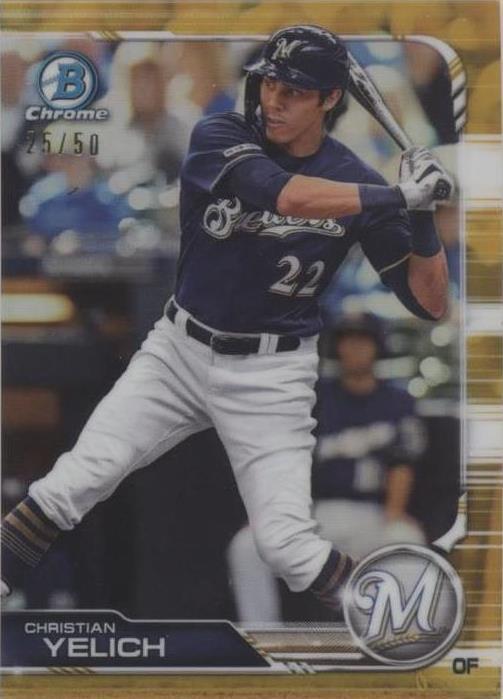 2019 Bowman Chrome - Christian Yelich #63 Gold Refractor /50 for sale ...